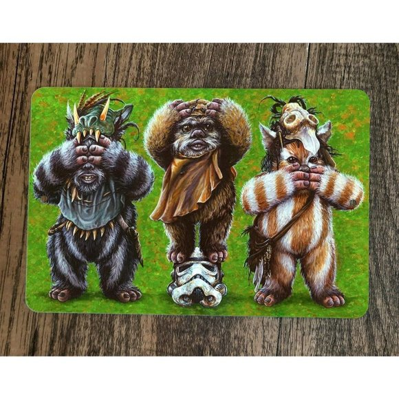 Unbranded | Accents | Star Wars See Hear Speak No Evil Ewoks 8x2 Metal ...